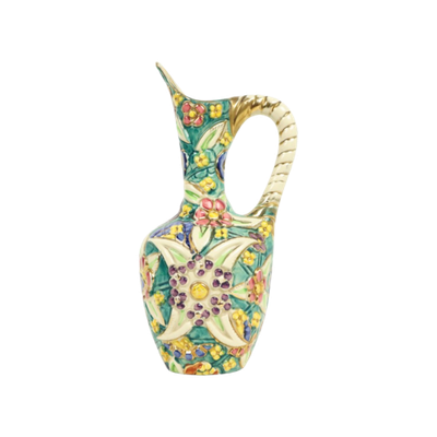 Art Deco Stijl Vaas Kan Hubert Bequet Keramiek Bloemen Goud 101 R ...