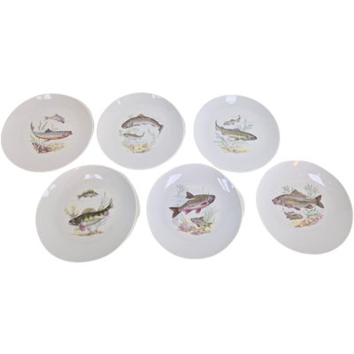 Vintage Kahla 6 Borden Vis Servies Duitsland Porselein '60 | Kerst | Servies overig | Vintage ...