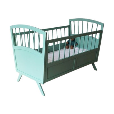 Vintage Spijlen Ledikant Groen | Wiegje & Ledikant | Reliving