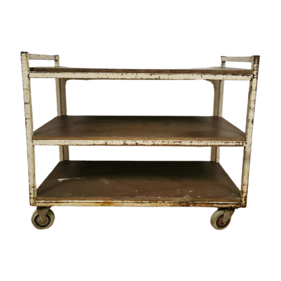 Vintage Industriële Kar, Dressoir, Opbergmeubel, Rolkar | Tafel ...