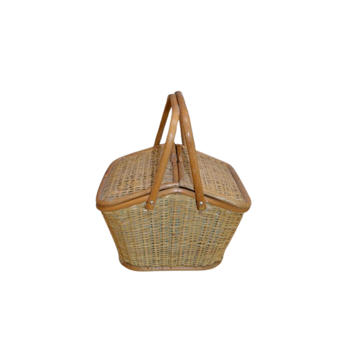 Bekijk Vintage Riet Rotan Mand Magazine Mand op Reliving