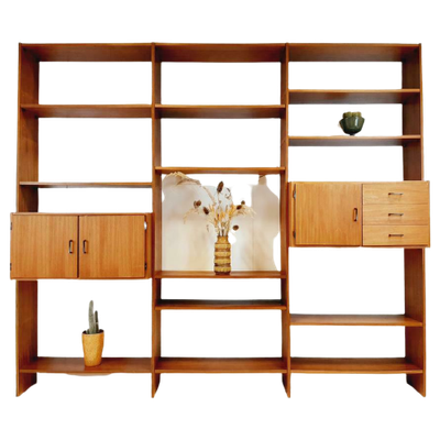 Vintage Wandkast Jaren 70, Retro Wandsysteem Modulair | Wandsysteem ...