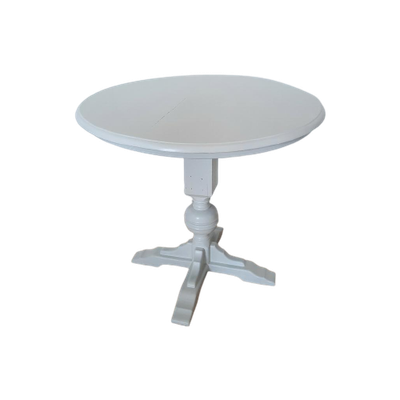 Brocante Vintage Landelijke Houten Witte Ronde Tafel | Eettafel ...