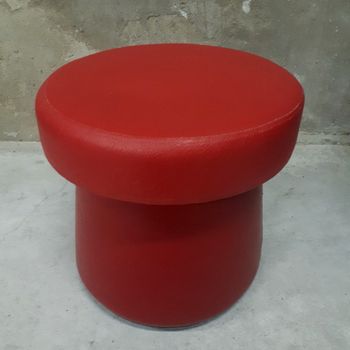 Jaren 70 Vintage Zacht Rode Mushroom Poef Met Opbergruimte Retro Poef ...