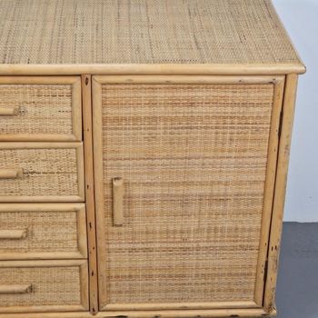 Vintage Bamboe Rattan Sideboard Dressoir Boho Regency ‘70 | Dressoir ...