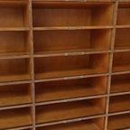 Bekijk Vintage Houten Postsorteer Postvakjes Kast Wandmeubel op Reliving