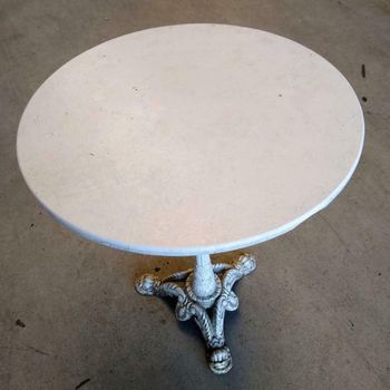 Vintage Frans Tuintafel (Rond) Met Gietijzeren Voet | Tafel | Reliving