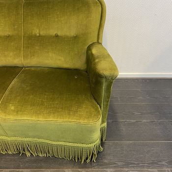 Groene Vintage Velours Bank | Bank | Vintage ,| Eclectisch | Reliving