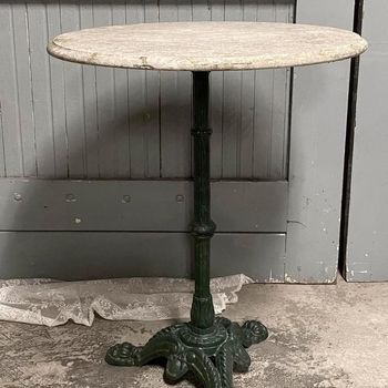 Franse Ronde Tuintafel, Betonnen Tafelblad, Gietijzeren Poot ...