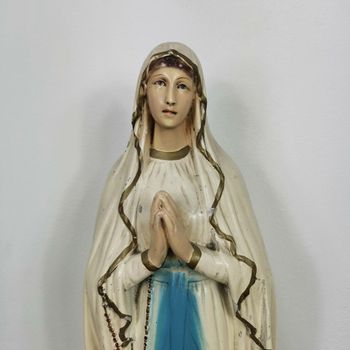 Antiek Heiligenbeeld Van Maria, Beeld In Gips | Beeldje | Reliving