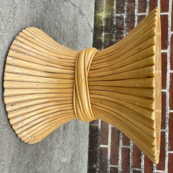 Set Van 2 Vintage Side Tables In Wheat Sheaf Shape Mcguire | Salontafel ...