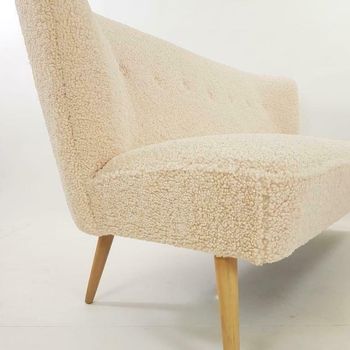 Vintage Cocktail Bankje Teddy Stof | Fauteuiltje | Set Teddy | Bankjes ...