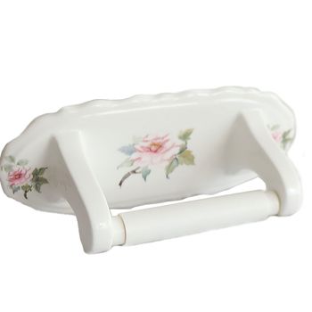 Vintage Brocante Toiletrolhouder Porselein Met Rozen, Made In England ...