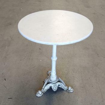 Vintage Frans Tuintafel (Rond) Met Gietijzeren Voet | Tafel | Reliving