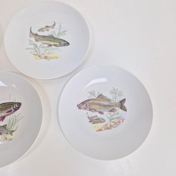 Vintage Kahla 6 Borden Vis Servies Duitsland Porselein '60 | Kerst | Servies overig | Vintage ...