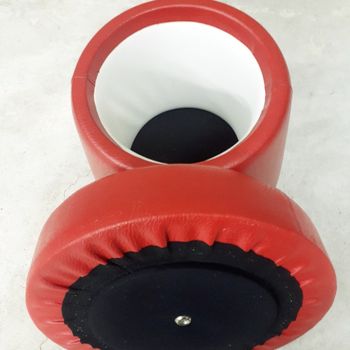 Jaren 70 Vintage Zacht Rode Mushroom Poef Met Opbergruimte Retro Poef ...