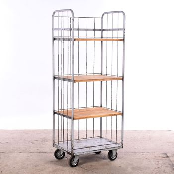 Vintage Rolstelling / Rolcontainer | Oud Winkelrek| Industriele ...