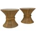 Set Van 2 Vintage Side Tables In Wheat Sheaf Shape Mcguire | Salontafel ...