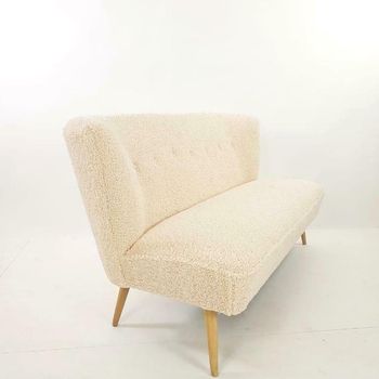 Vintage Cocktail Bankje Teddy Stof | Fauteuiltje | Set Teddy | Bankjes ...
