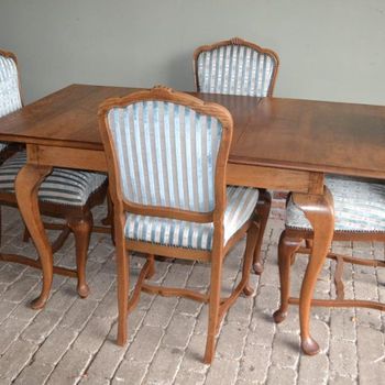 Prachtige Antieke Eiken Queen Ann Eettafel Met 4 Stoelen | Eettafel ...
