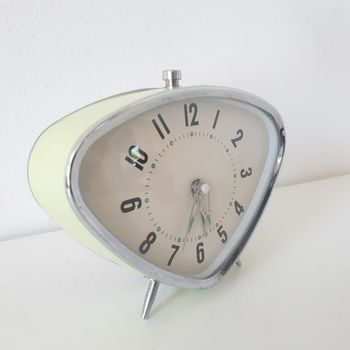 50'S Atomic Period Vintage Wekker Pastel Gele Klok Klokje | Klok ...