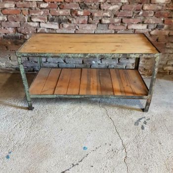 Industriële Sidetable Of Tv Meubel , Stalen Frame Met Hout | Salontafel ...