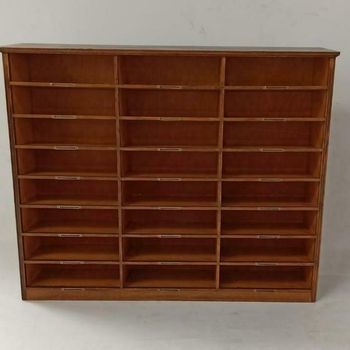 Vintage Houten Postsorteer Postvakjes Kast Wandmeubel | Boekenkast ...