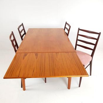 Vintage Teakhouten Deense Eettafel | Uitschuifbaar Tafel | Eettafel ...