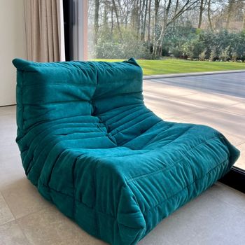 Vintage Zetel Groen + Poef | Togo | Vintage | Reliving