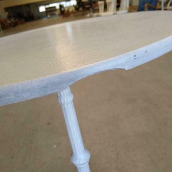 Vintage Frans Tuintafel (Rond) Met Gietijzeren Voet | Tafel | Reliving