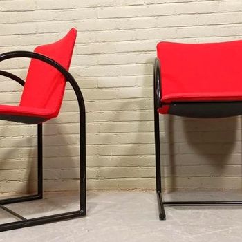2 Vintage Cirkel Eetkamerstoelen, Metaform, Postmodern | Eetkamerstoel ...